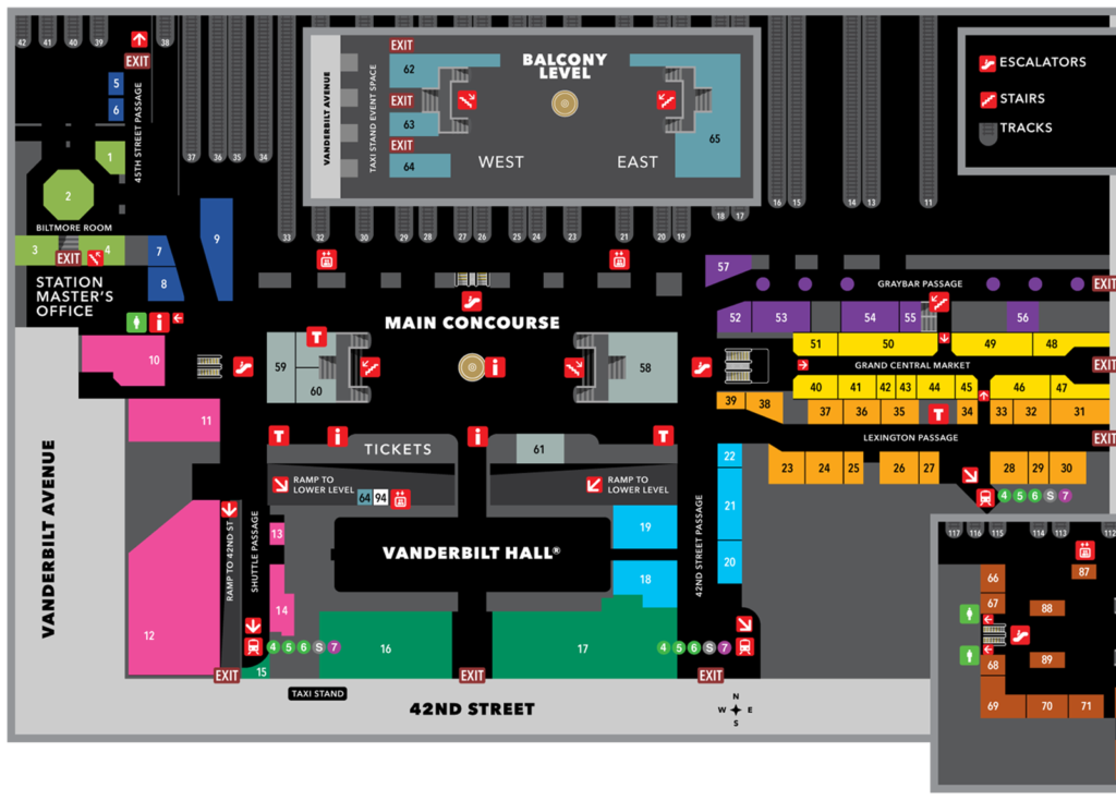 Grand Central Station Map - Destination360 Travel Guides